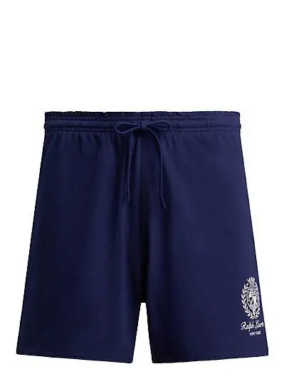 Polo Ralph Lauren Crest-print Drawstring-waist Cotton Shorts - Newport Navy