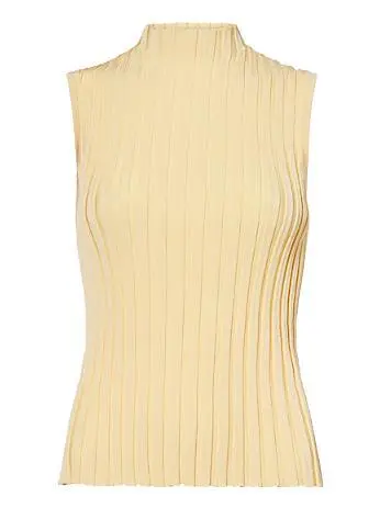 Max Mara High-neck Panel-rib Stretch-knit Top - Light Yellow