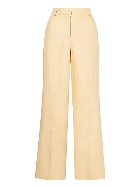 Max Mara Straight-leg Mid-rise Linen Trousers - Light Yellow