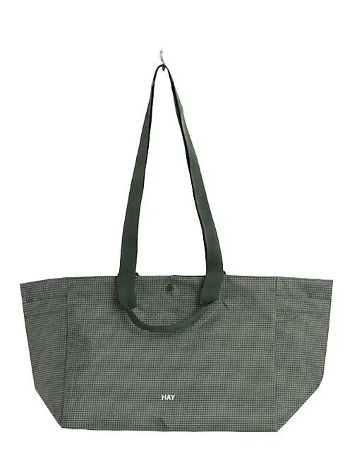 HAY Grid Everyday Mini Woven Tote Bag - Dark Green