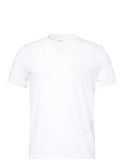 Emporio Armani Embroidered Crewneck Cotton-jersey T-shirt - White