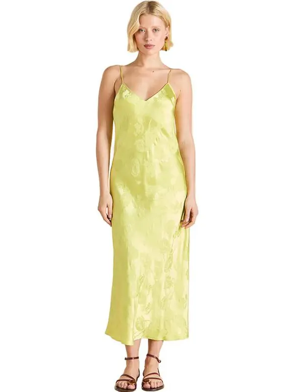 Olivia Von Halle Garbo Ludovica Floral Slip Dress - Green