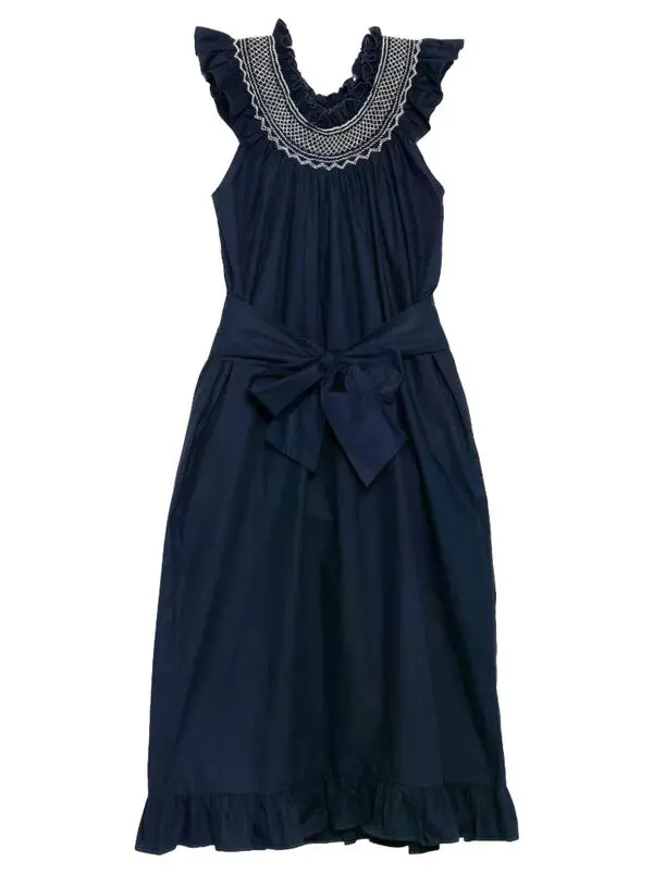 Loretta Caponi Cotton Midi Dress - Blue