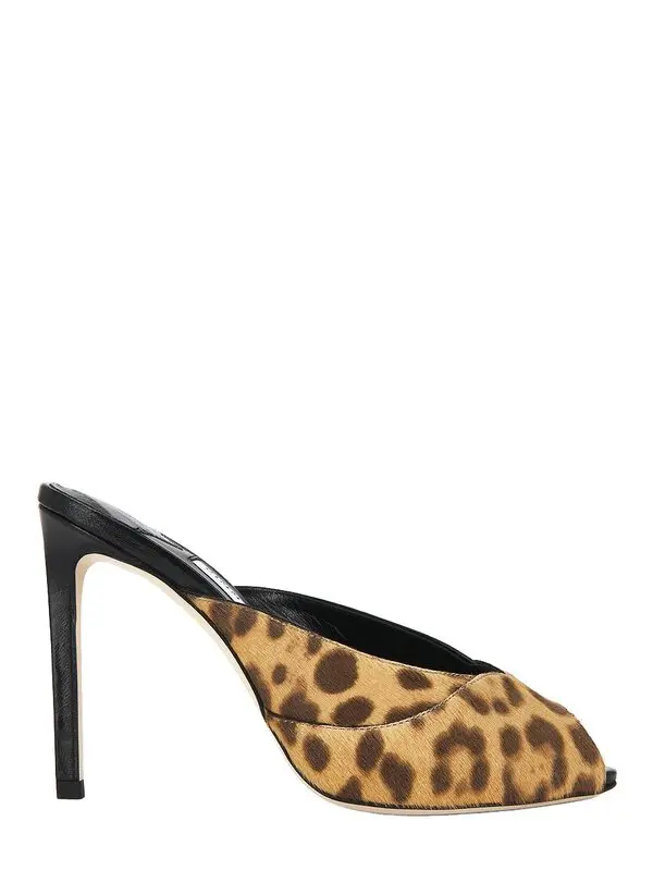 JIMMY CHOO Brigitte Leopard Print Mules - Natural