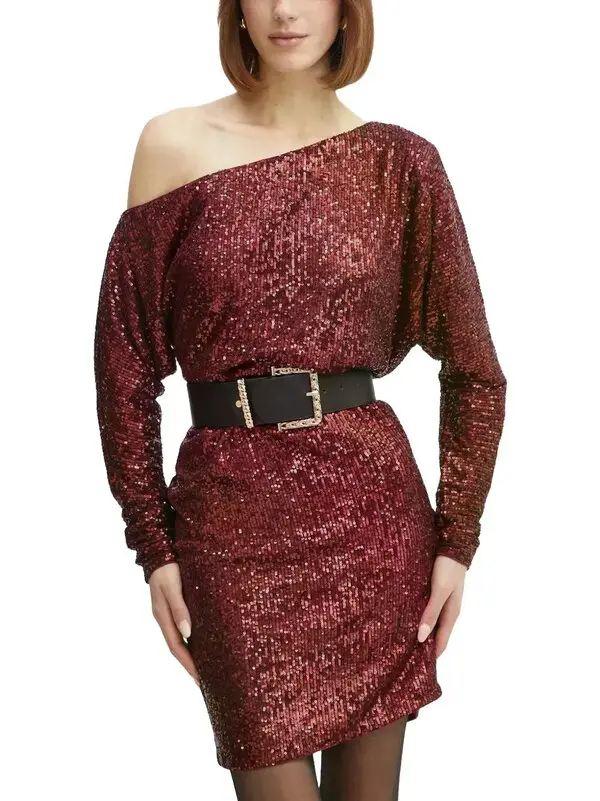 Guess Gabbie Sequined Mini Dress - Red