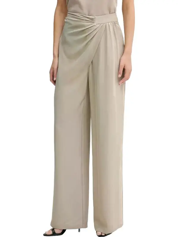 SIMONA CORSELLINI Wide Leg Twisted Trousers - Neutrals