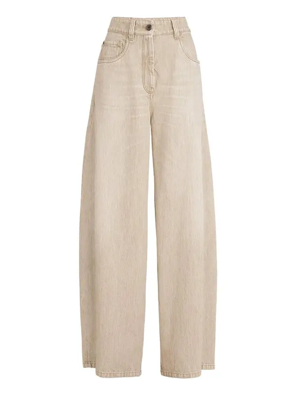 Brunello Cucinelli Wide-leg Jeans - Beige