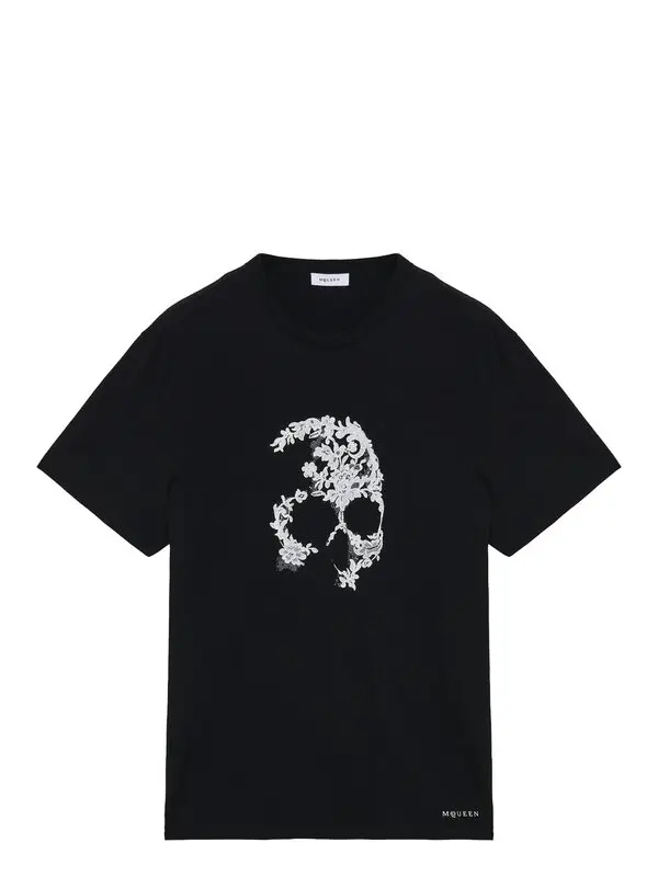 Alexander McQueen Lace Skull T-shirt - Neutral
