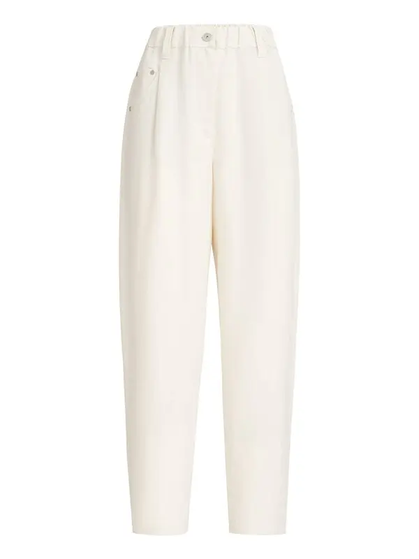Brunello Cucinelli Embellished Straight Trousers - White