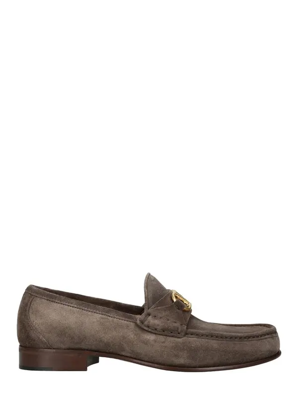Valentino Garavani Suede Vlogo Loafers - Brown