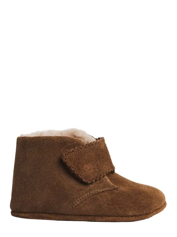 Pepa London Suede Fleece-lined Booties - Beige
