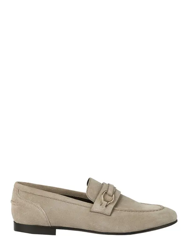 Brunello Cucinelli Suede Horsebit Loafers - Beige