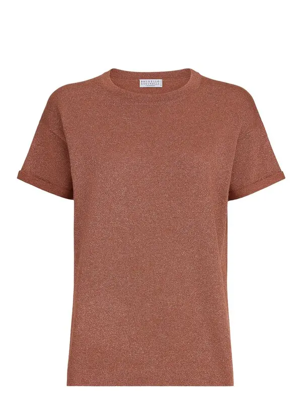 Brunello Cucinelli Cashmere-blend Sparkling T-shirt - Red