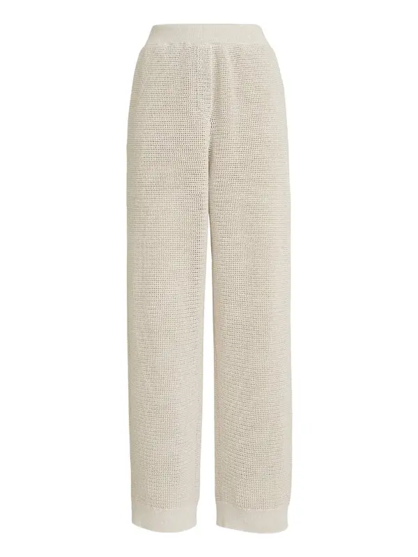 Brunello Cucinelli Cotton-blend Knitted Trousers - Beige