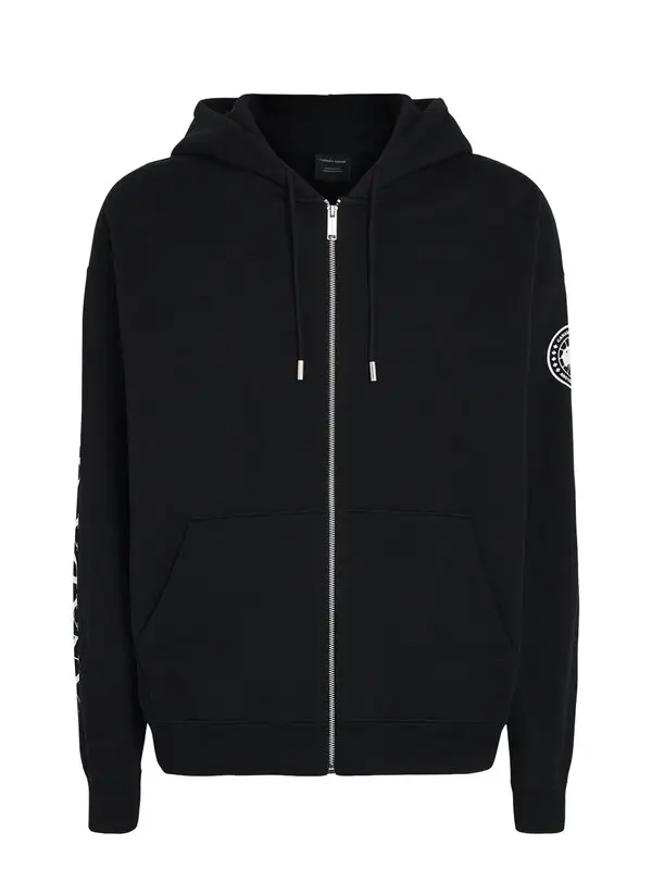Canada Goose Organic Cotton Graphic Rove Zip-up Hoodie - Black