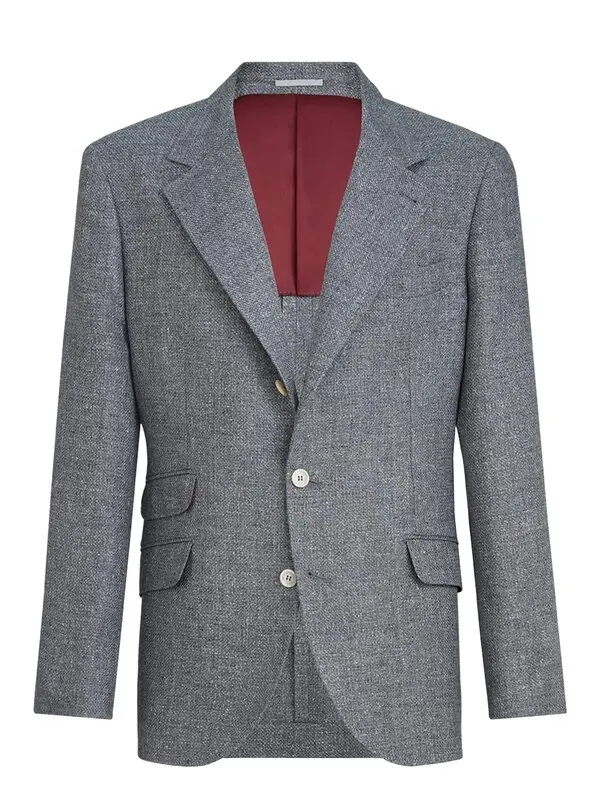 Brunello Cucinelli Silk-linen-wool Blazer - Grey