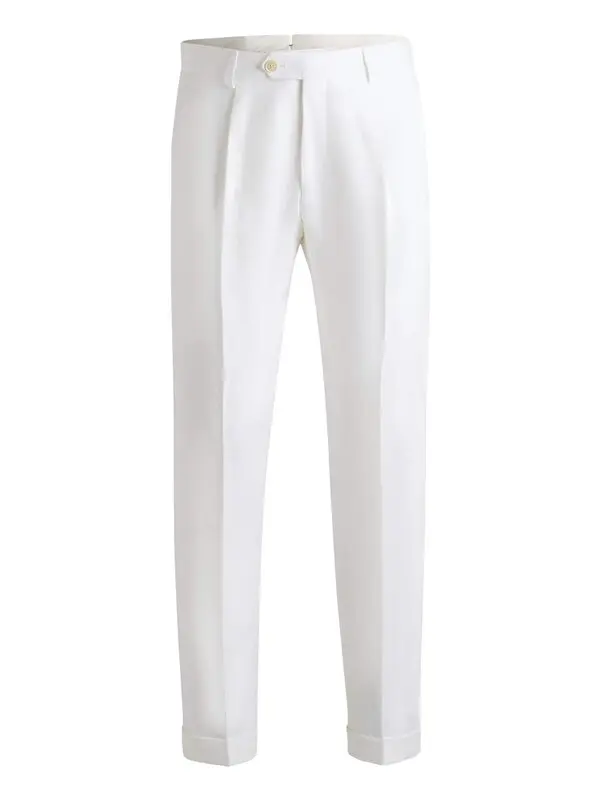 BOSS Linen Tailored Trousers - White
