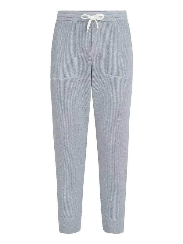 Brunello Cucinelli Cotton Ribbed Sweatpants - Grey