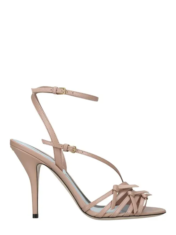 Valentino Garavani Leather Nodine Heeled Sandals - Nude