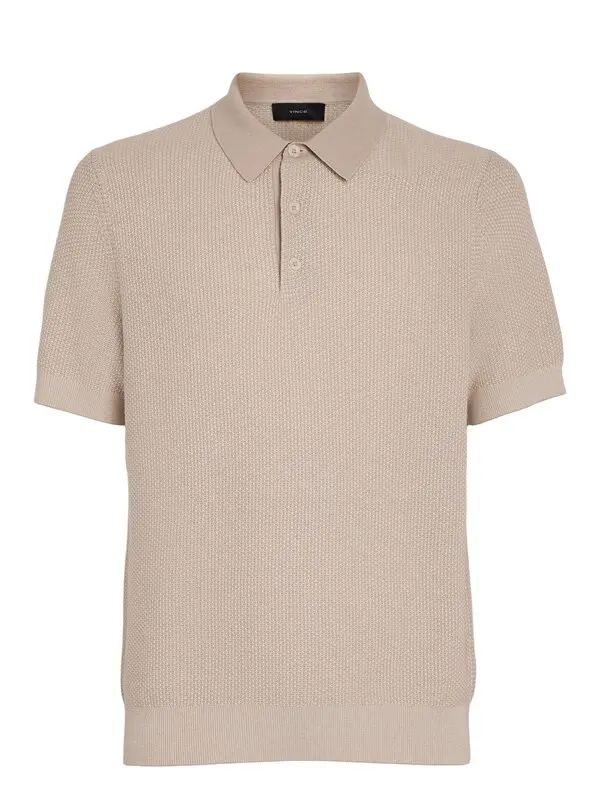 Vince Wool-blend Jacquard Polo Shirt - Ivory
