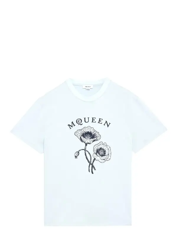 Alexander McQueen Cotton Poppy Logo T-shirt - Neutral