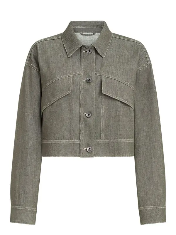 Brunello Cucinelli Cotton Twill Denim-effect Jacket - Green