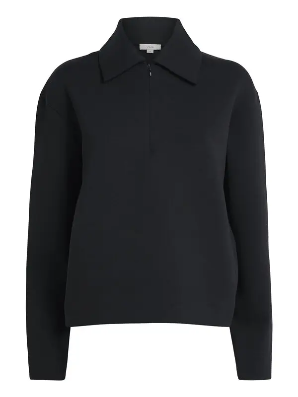 Vince Cotton-blend Half-zip Sweater - Black