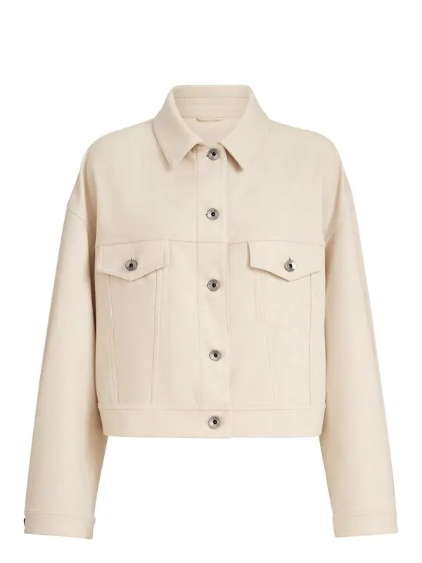 Brunello Cucinelli Wool-blend Denim Jacket - Beige