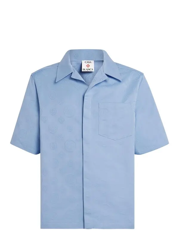 Casablanca Cotton Monogram Shirt - Blue
