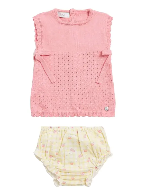 PAZ RODRIGUEZ Cotton Knitted Top And Bloomers Set - Pink