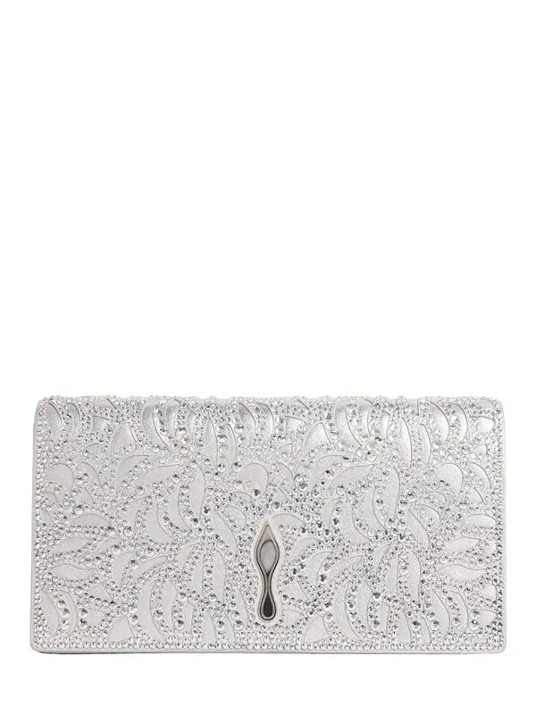 CHRISTIAN LOUBOUTIN Bettina Embellished Clutch - Silver