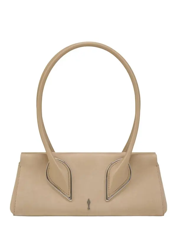 CHRISTIAN LOUBOUTIN Venus Leather Baguette Shoulder Bag - Beige