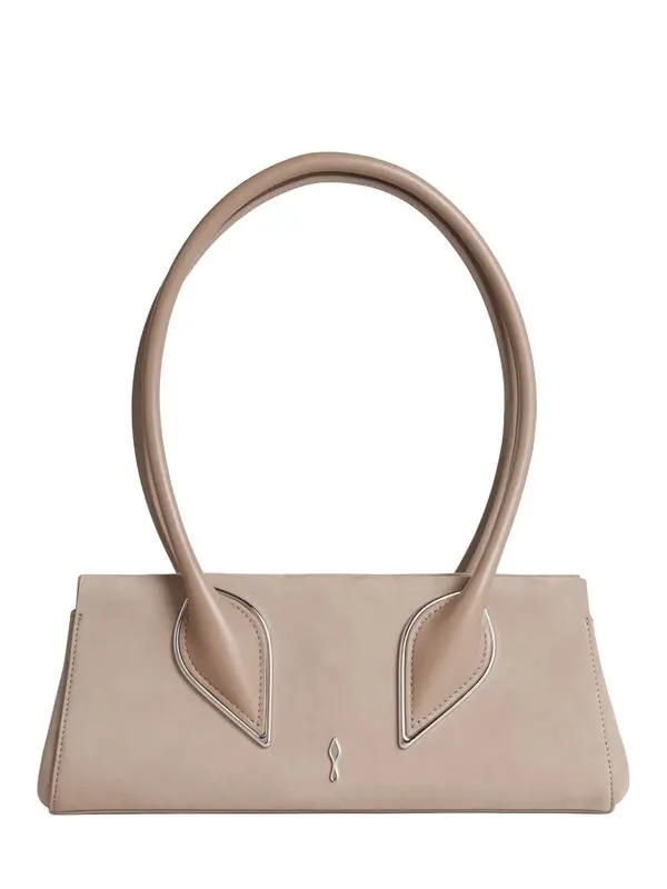 CHRISTIAN LOUBOUTIN Venus Leather Baguette Shoulder Bag - Beige