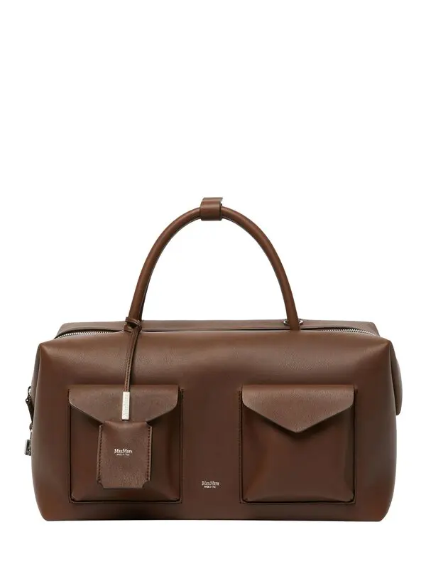 Max Mara Large Leather Boston Bag - Brown