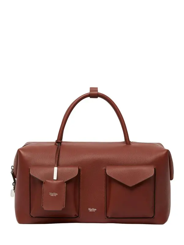 Max Mara Leather Boston Bowler Bag - Red