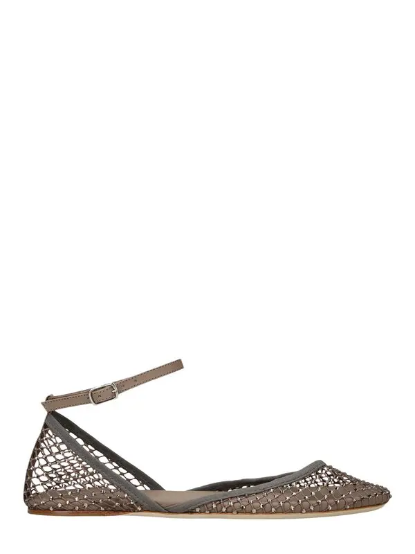 Christopher Esber Minette Mesh Ballerina Flats - Brown
