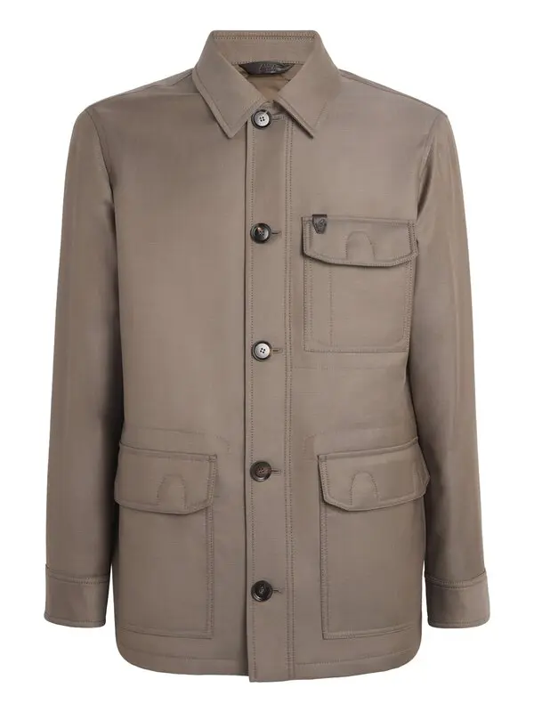 Brioni Wool Padded Field Jacket - Nude