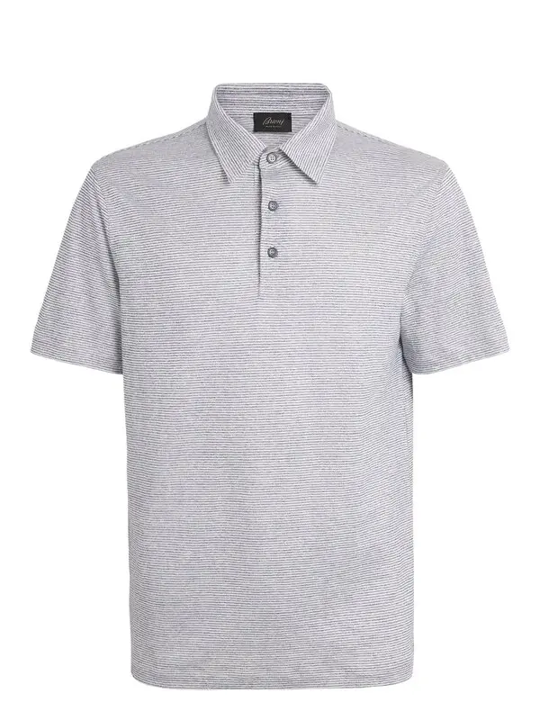 Brioni Cotton Polo Shirt - Blue