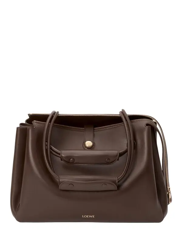Loewe Large Grained Leather Madrid Shoulder Bag - Brown