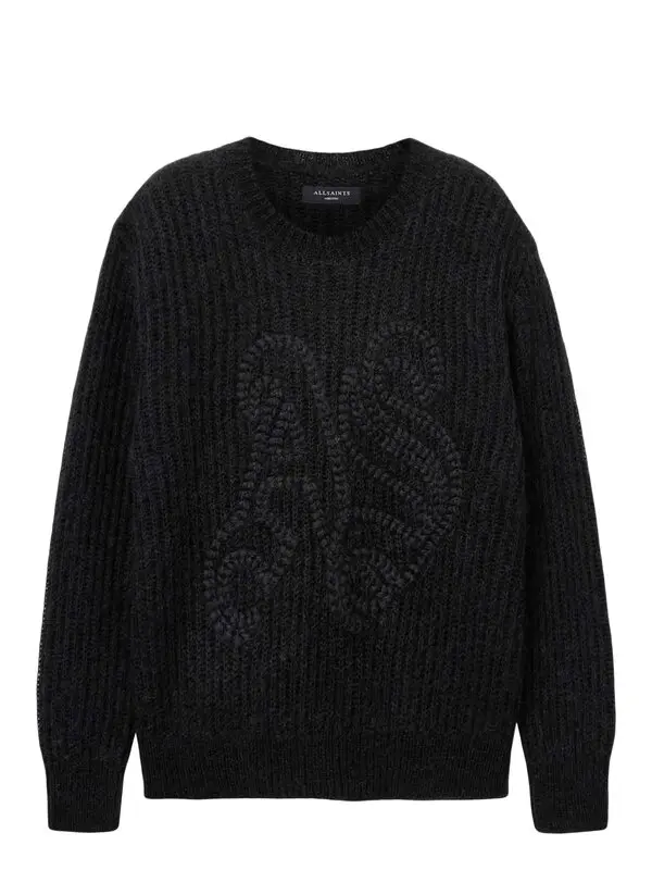ALLSAINTS Embroidered Chainy Sweater - Black