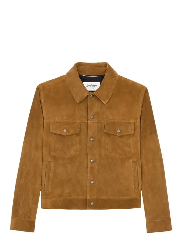 Saint Laurent Suede Twin-pocket Jacket - Brown