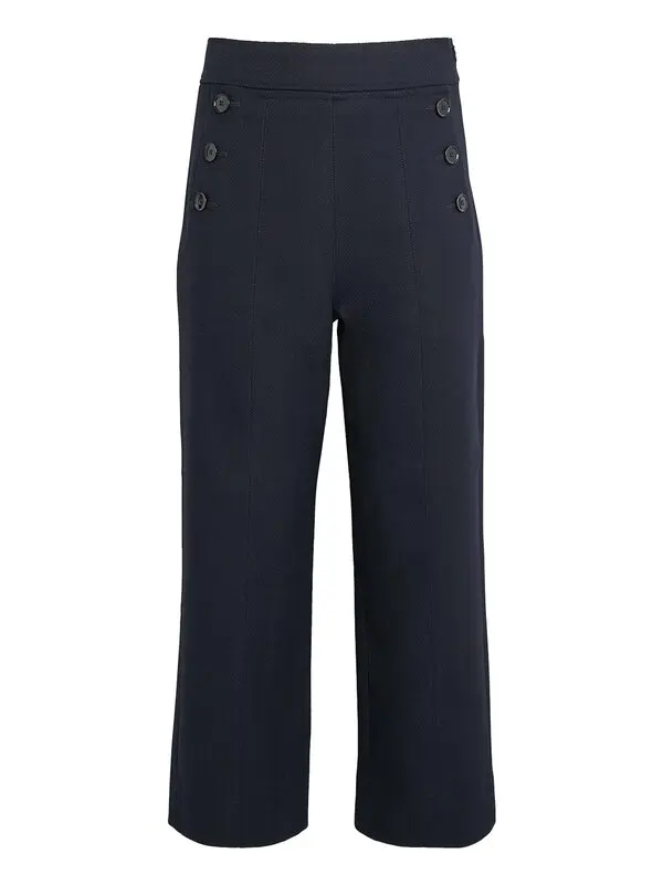 ME+EM Straight Cropped Trousers - Navy