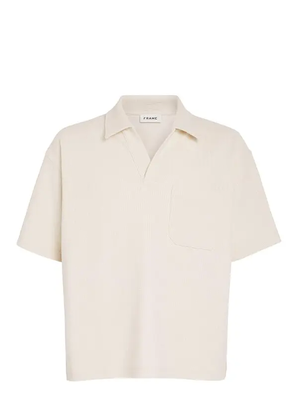 FRAME Textured Polo Shirt - Ivory
