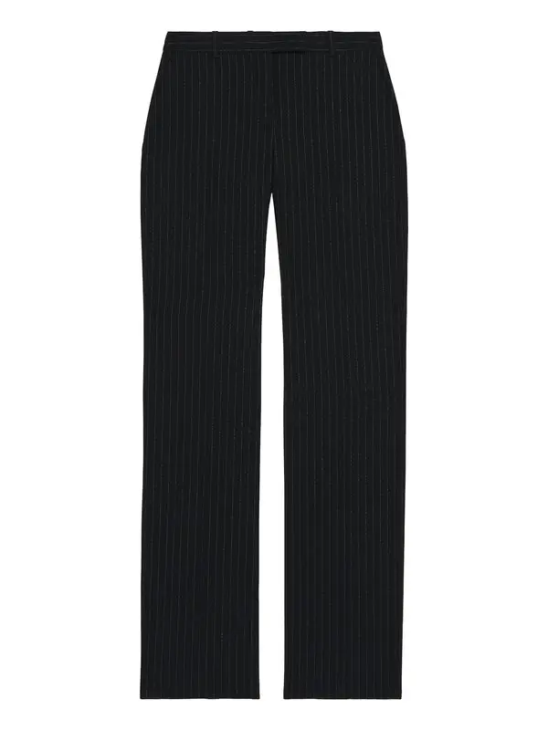 Alexander McQueen Wool Pinstripe Trousers - Black