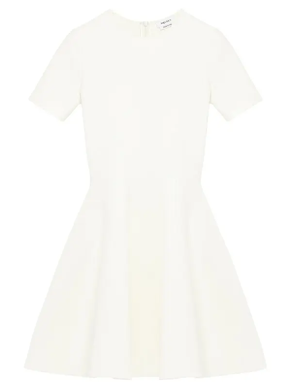 Alexander McQueen Short-sleeve Skater Mini Dress - White