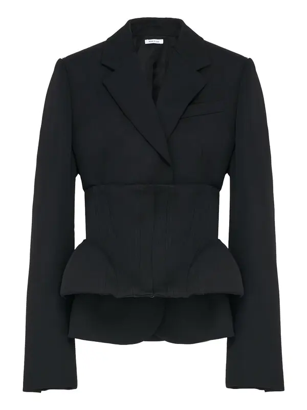 Alexander McQueen Wool Corset Blazer - Black