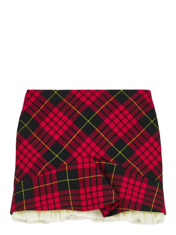 Alexander McQueen Tartan Mini Skirt - Burgundy