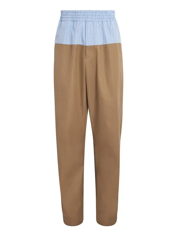 Dries Van Noten Cotton Panelled Trousers - Beige