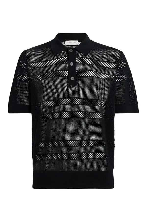 Dries Van Noten Knitted Mercy Polo Shirt - Black