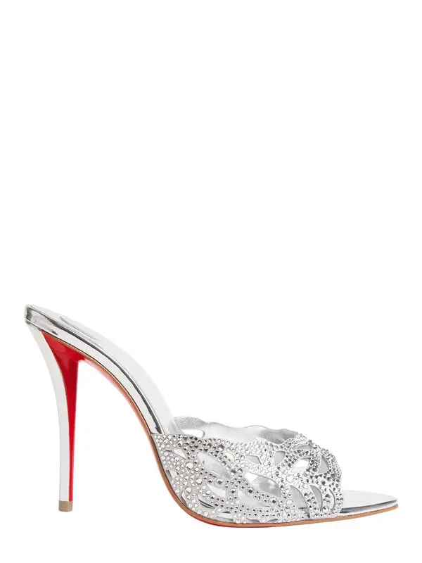 CHRISTIAN LOUBOUTIN Lasera Strass Mules - Silver